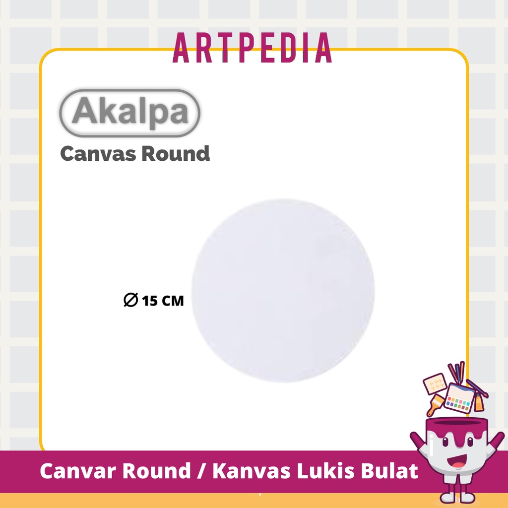 Jual Kanvas Bulat Pipih Diameter 15 cm / Canvas Round / Canvas Board ...
