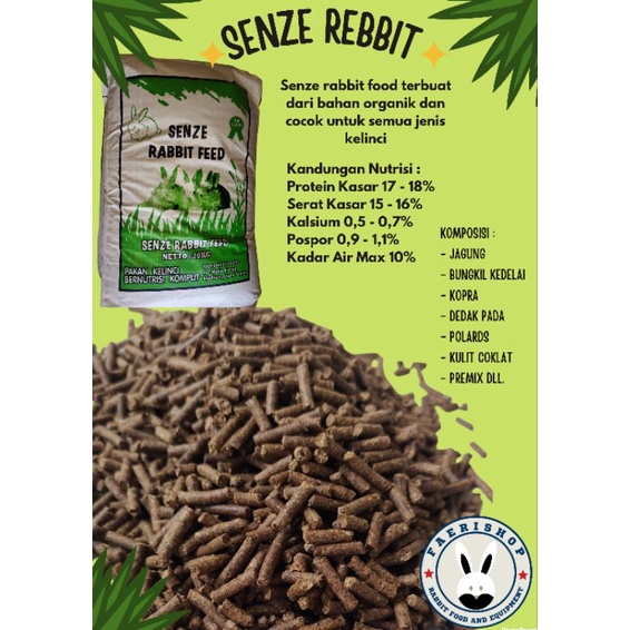 Jual SENZE RABBIT feed pakan/pelet kelinci per kg Indonesia|Shopee ...
