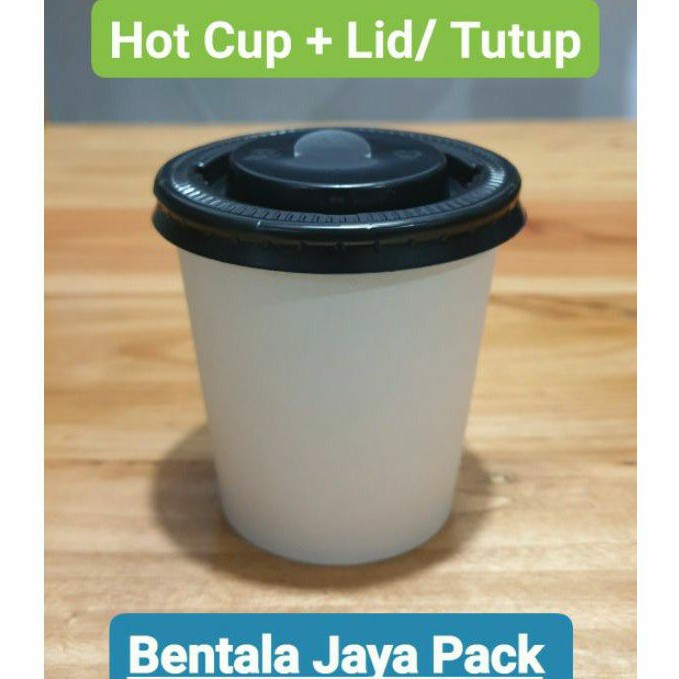 Jual Paper Hot Cup Polos 6.5 Oz 195 ml + Lid / Tutup Cup ( isi 50 set ) | Shopee Indonesia