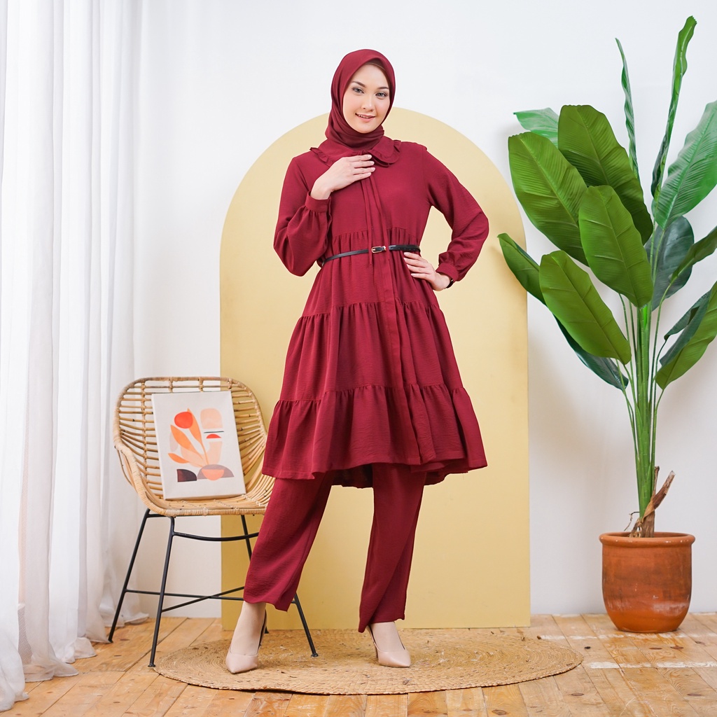Jual Kanaya One Set Warna Maroon / One Set Kekinian / Model Baju One ...