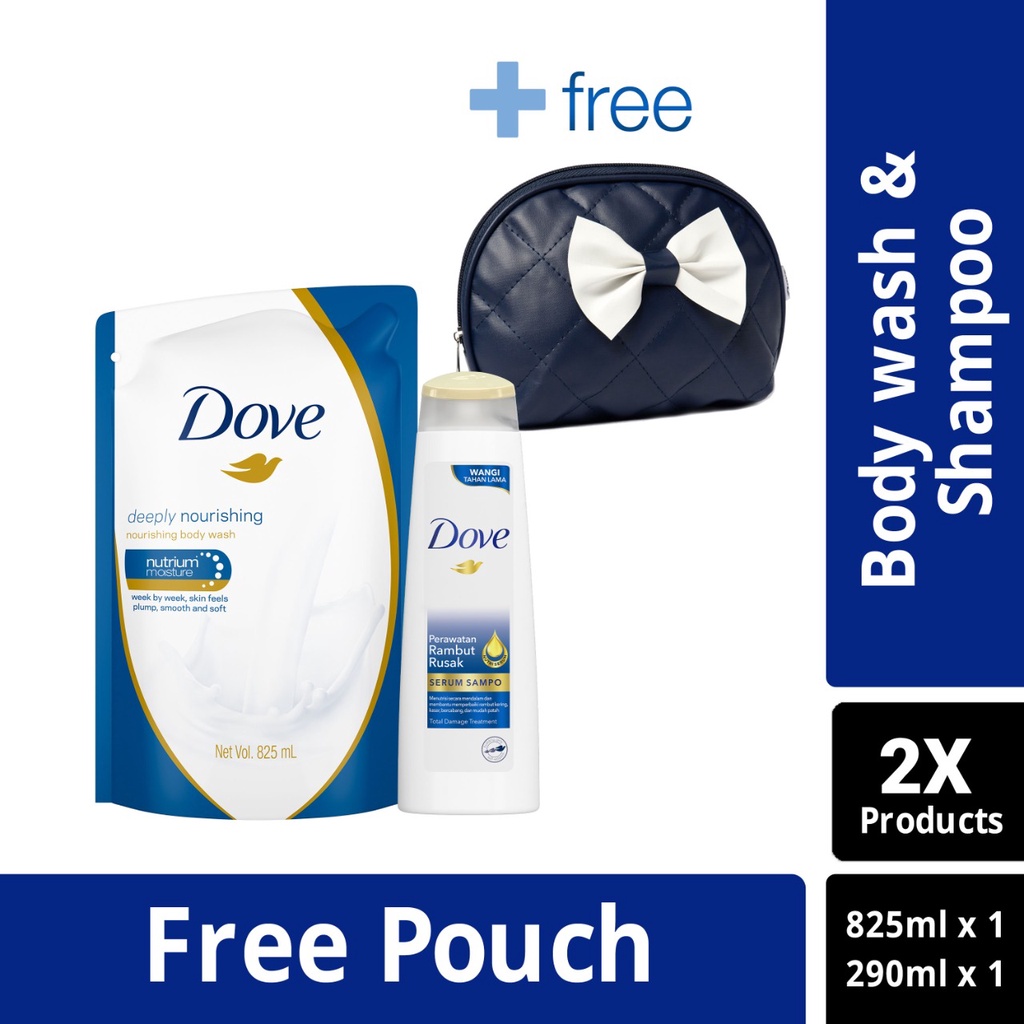 Jual Buy 1 Dove Deeply Nourishing BW 825ml + Dove Perawatan Rambut ...