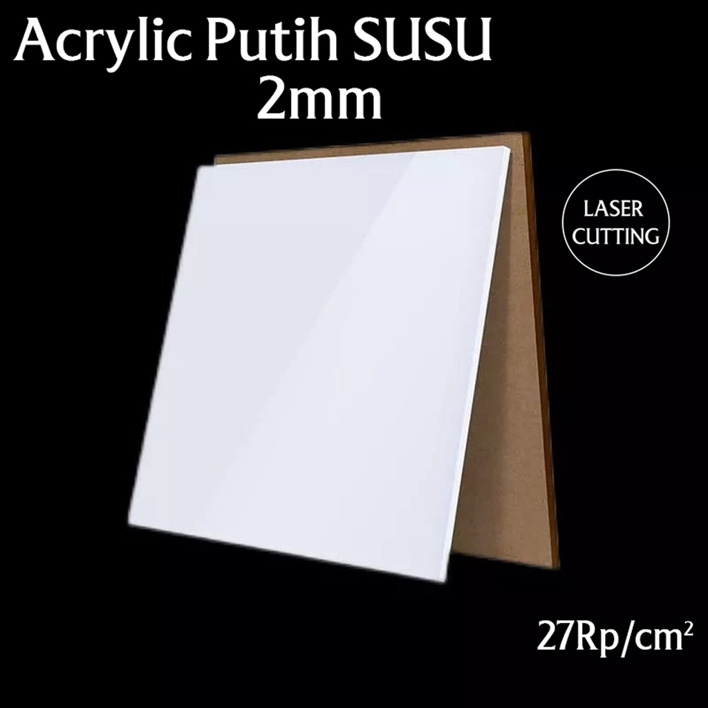 Jual Custom Potongan Bahan Acrylic Putih Susu 2mm / Cutting Laser ...