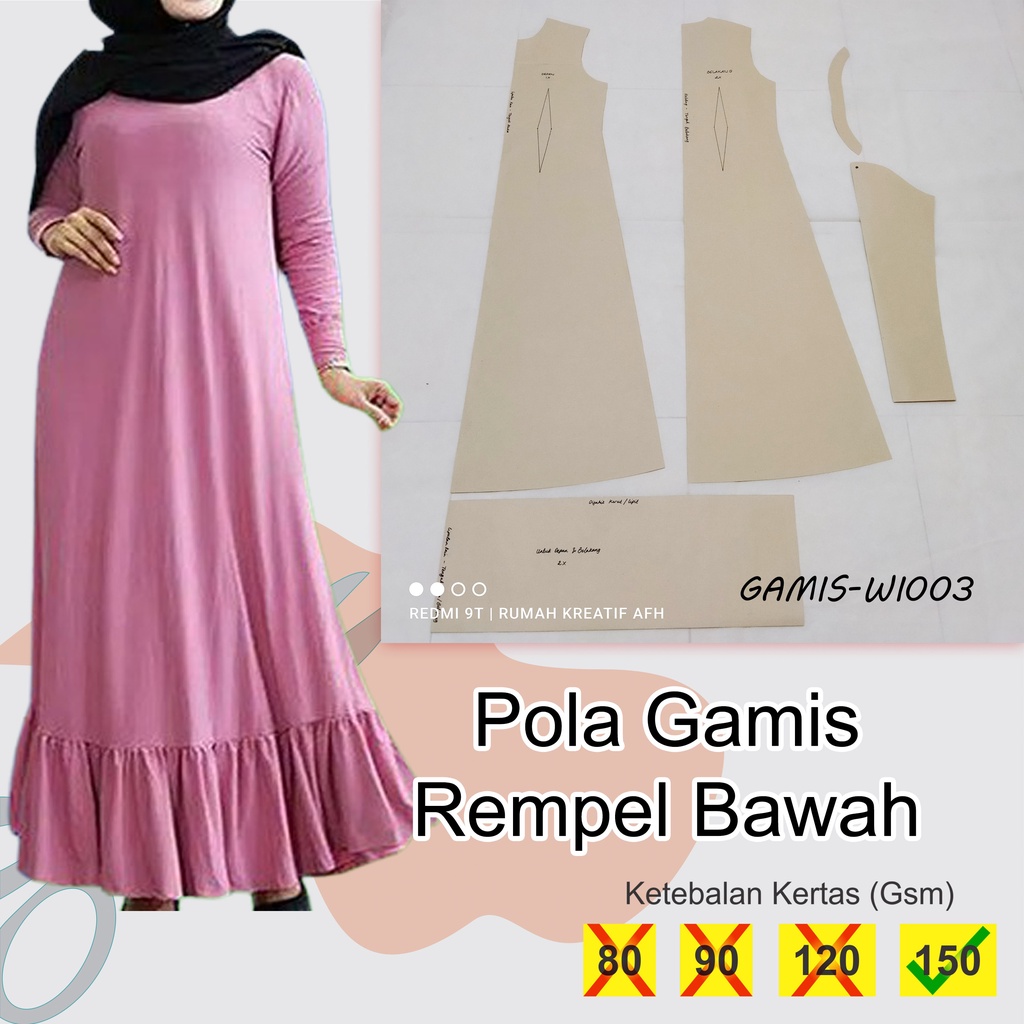 Jual Pola Instan Gamis Rempel Bawah - Pola Baju Gamis Wanita Dewasa | Shopee Indonesia