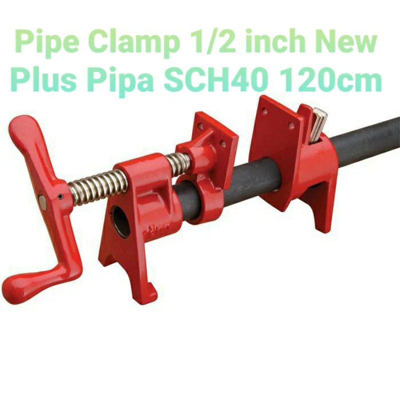 Jual Pipe Clamp 1/2 inch Plus Pipa 120cm Bar Clamp F Clamp Fixture Klem ...