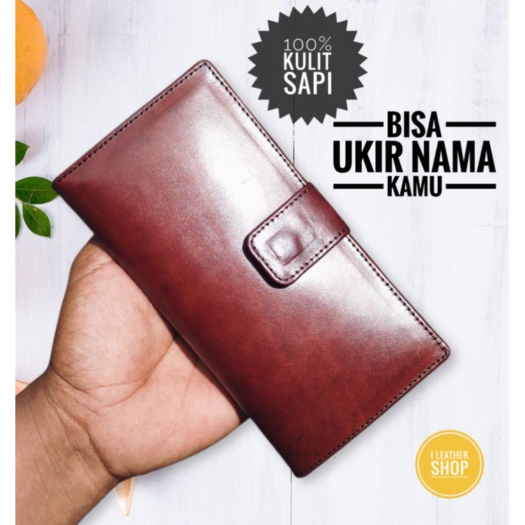 Jual DOMPET KULIT SAPI PANJANG WANITA/PRIA KANCING | Shopee Indonesia