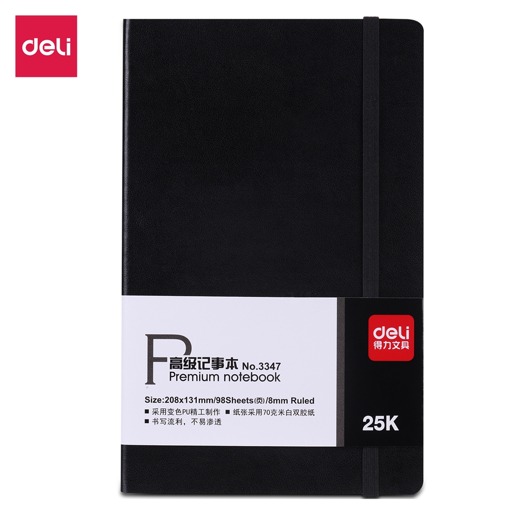 Deli Notebook Buku Catatan 25K 96 Lembar Warna Biru Hitam High Quality ...