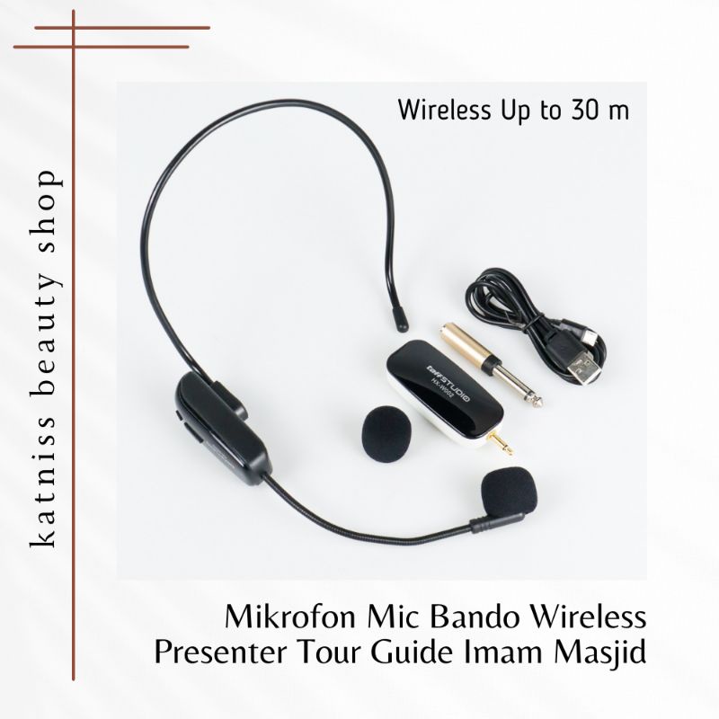 Jual Mikrofon Mic Bando Wireless 2.4GHz Presenter Tour Guide Imam Masjid | Shopee Indonesia