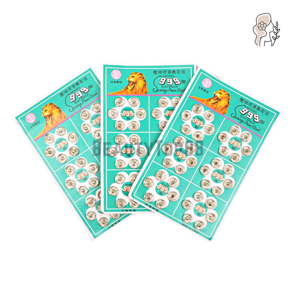 Jual Kancing Cetet / Kancing Jepret 999 Lion Brand 8mm / Spring Press ...