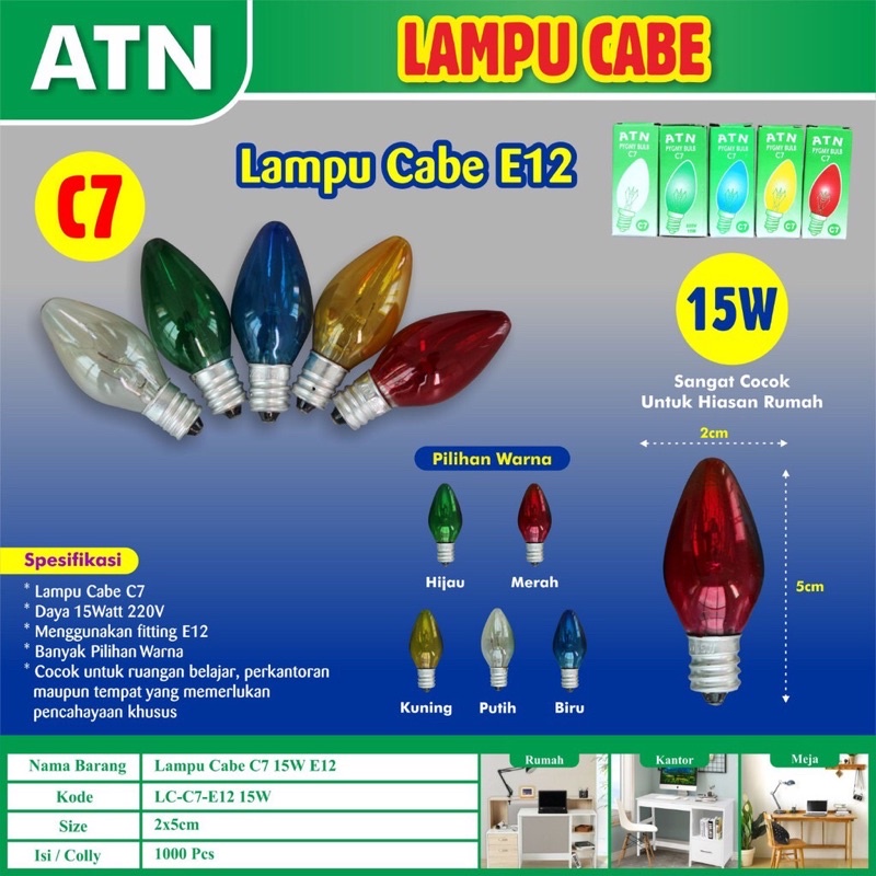 Jual LAMPU CABE ATAU LAMPU TIDUR 5 WATT E12 | Shopee Indonesia