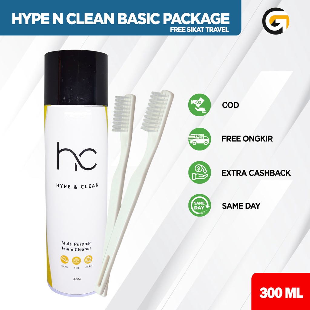 Jual Hype and Clean Multi Purpose Foam Cleaner (free sikat travel ...