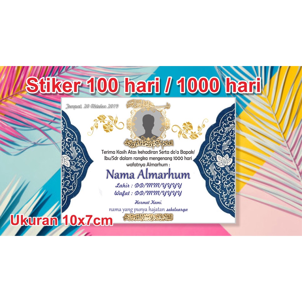 Jual stiker ucapan tahlil 100 hari / 1000 hari Indonesia|Shopee Indonesia