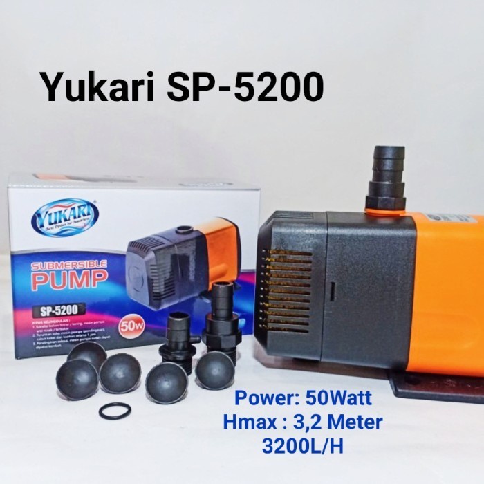 Jual Mesin Pompa Celup Kolam Aquarium Hidroponik YUKARI SP 5200 50 Watt | Shopee Indonesia