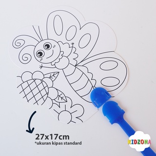 Jual Kipas Mewarnai Coloring DIY Mewarnai Kipas Mainan Anak Perempuan ...