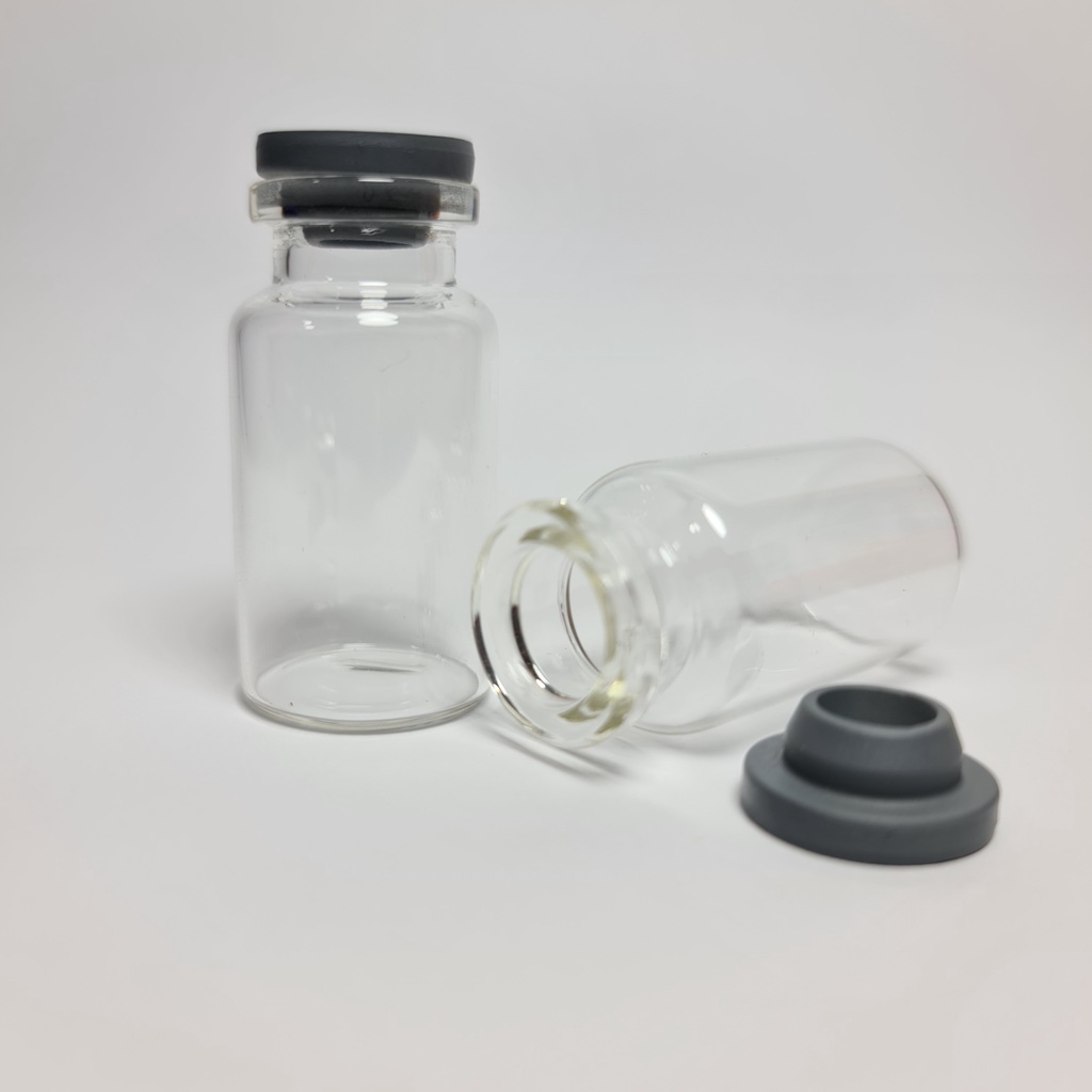 Jual Vial 10ml botol kaca tester tutup karet rubber stopper | Shopee ...
