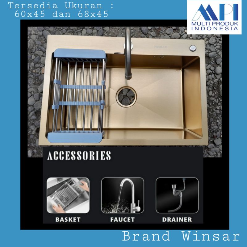 Jual kitchen sink winsar 1 lubang premium / bak cuci piring premium ...