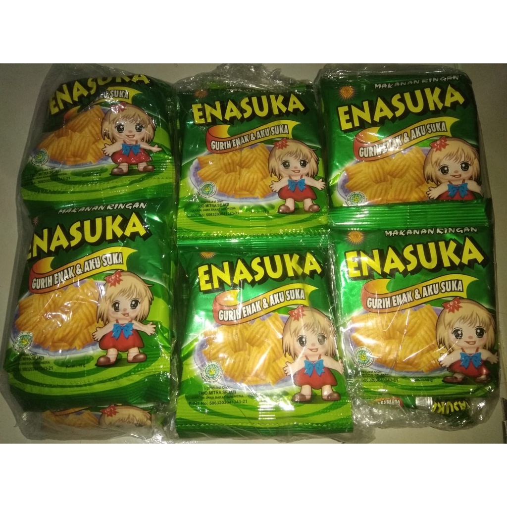 Jual Snack Jadul Kerupuk Enasuka 1 pack isi 10 bungkus kecil/pang pang ...