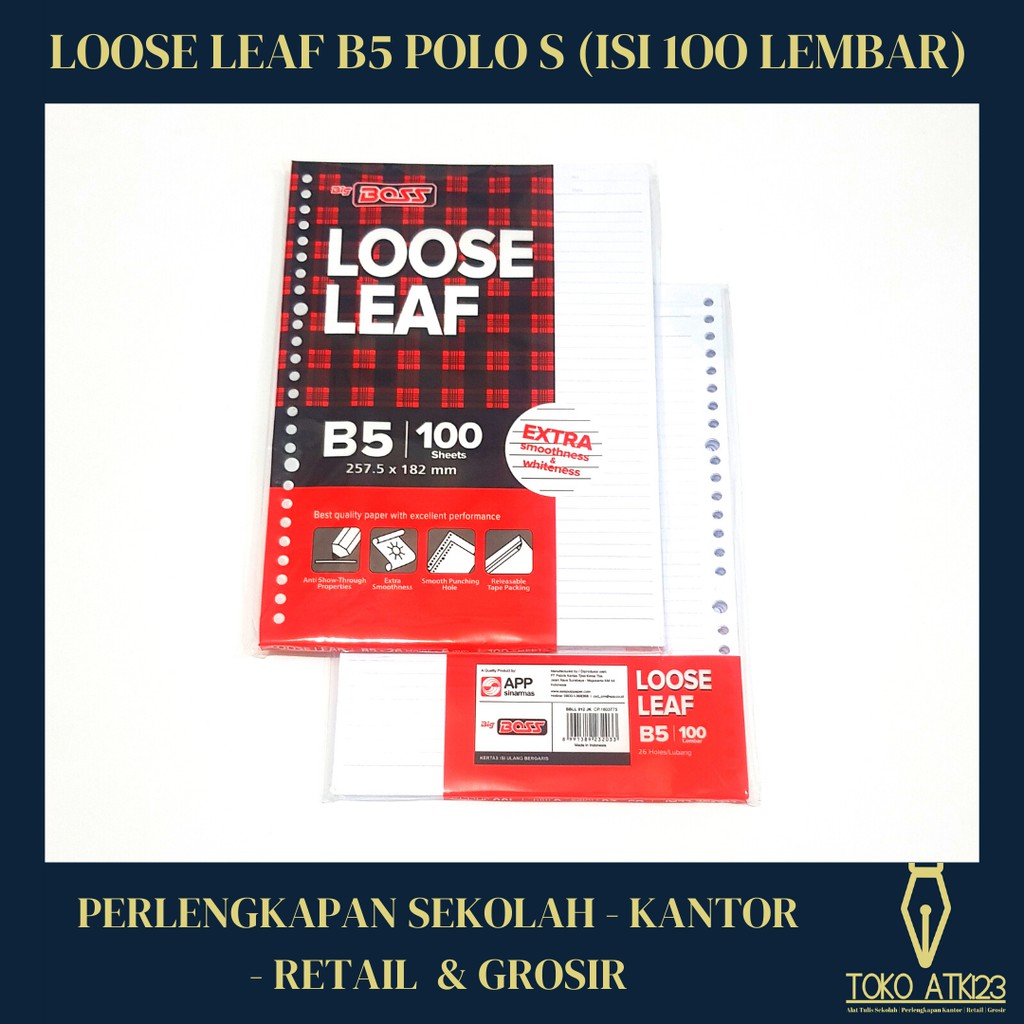 Jual Kertas Loose Leaf B5 Polos isi 100 Lembar Indonesia|Shopee Indonesia