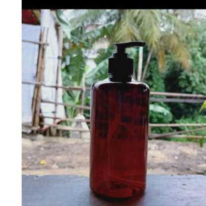 Jual botol coklat pump 500ml atau botol amber pompa hitam | Shopee ...