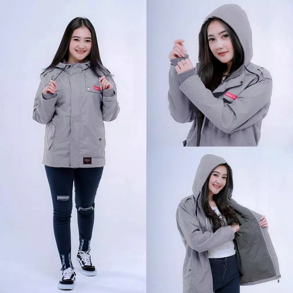 Review tentang JAKET PARASUT WANITA ANTI AIR TEBAL JACKET BOMBER CEWEK ...