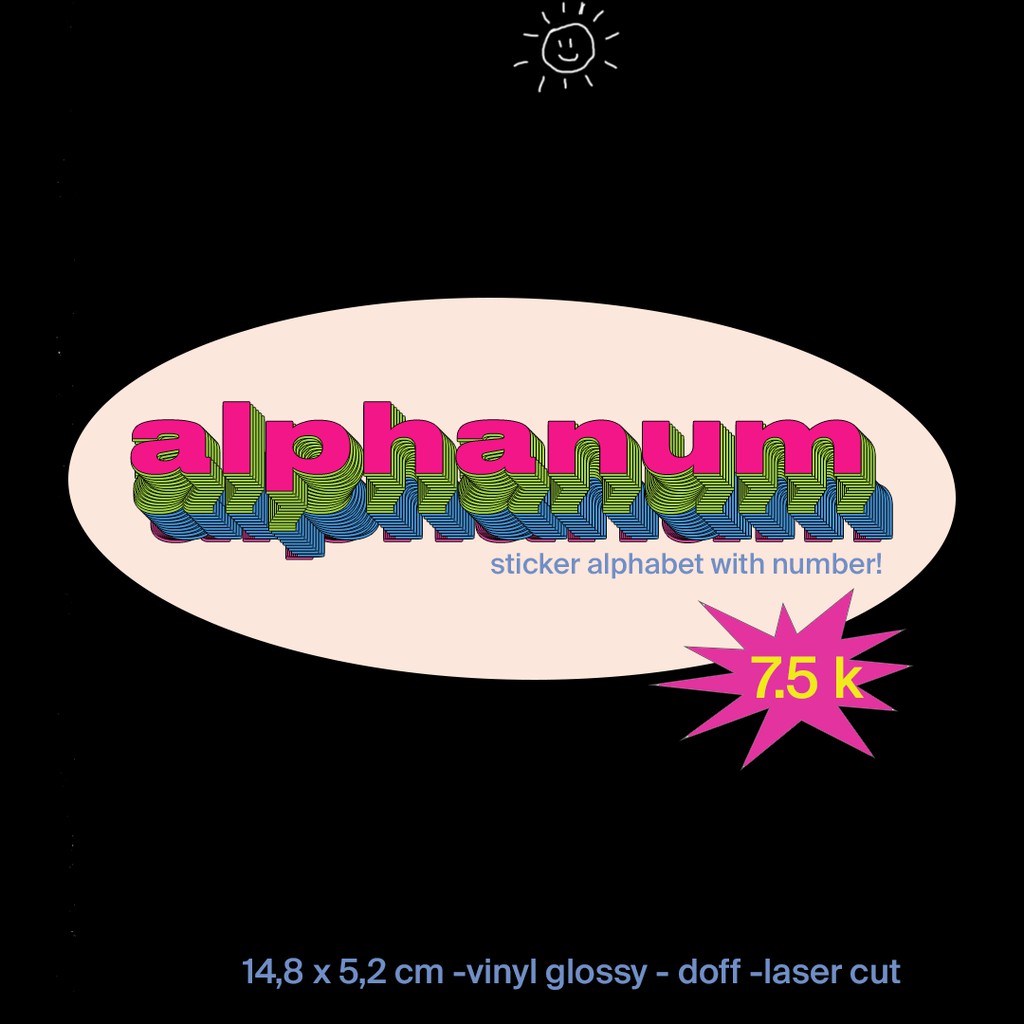 Jual Alphanum - alphabet and number sticker | Shopee Indonesia