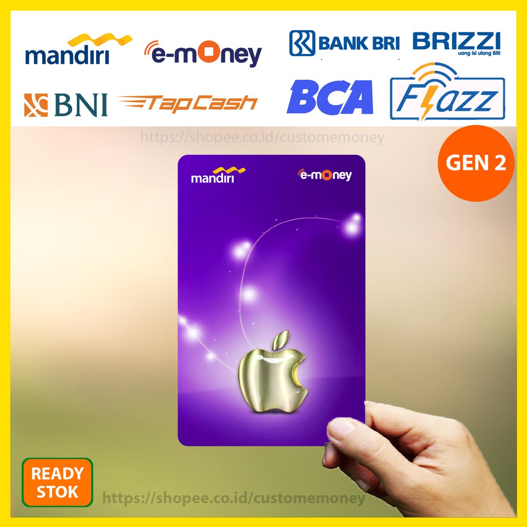 Jual KARTU EMONEY BRAND LOGO APPLE KUMPULAN 3 ETOLL E-MONEY MANDIRI ...