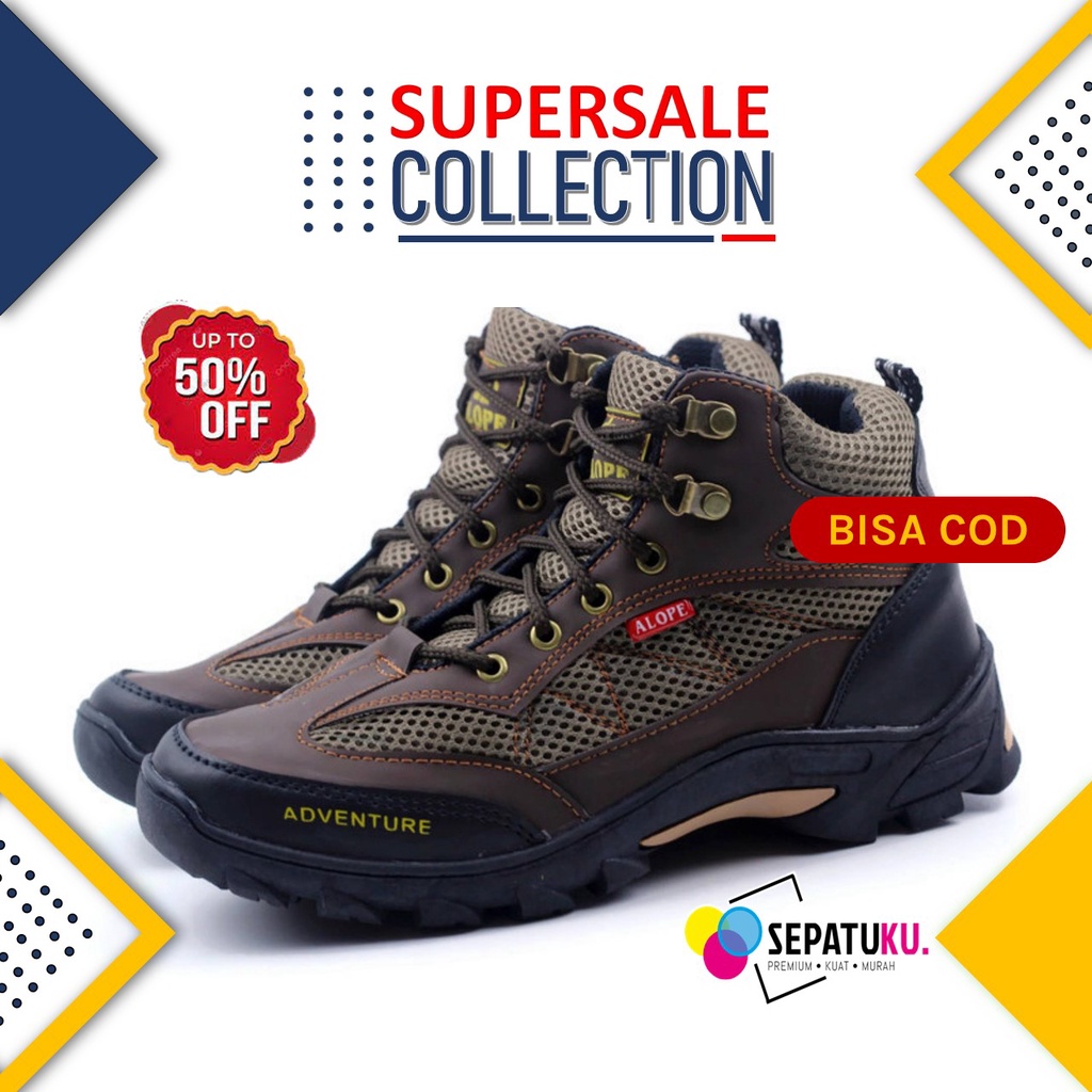 Jual Sepatu Sneakers Boots Hutan Gunung Kerja Kapangan Alope Original ...