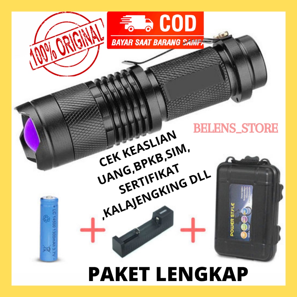 Jual Lampu Senter Sinar Ultraviolet UV Cek Deteksi Uang Money Sim ...