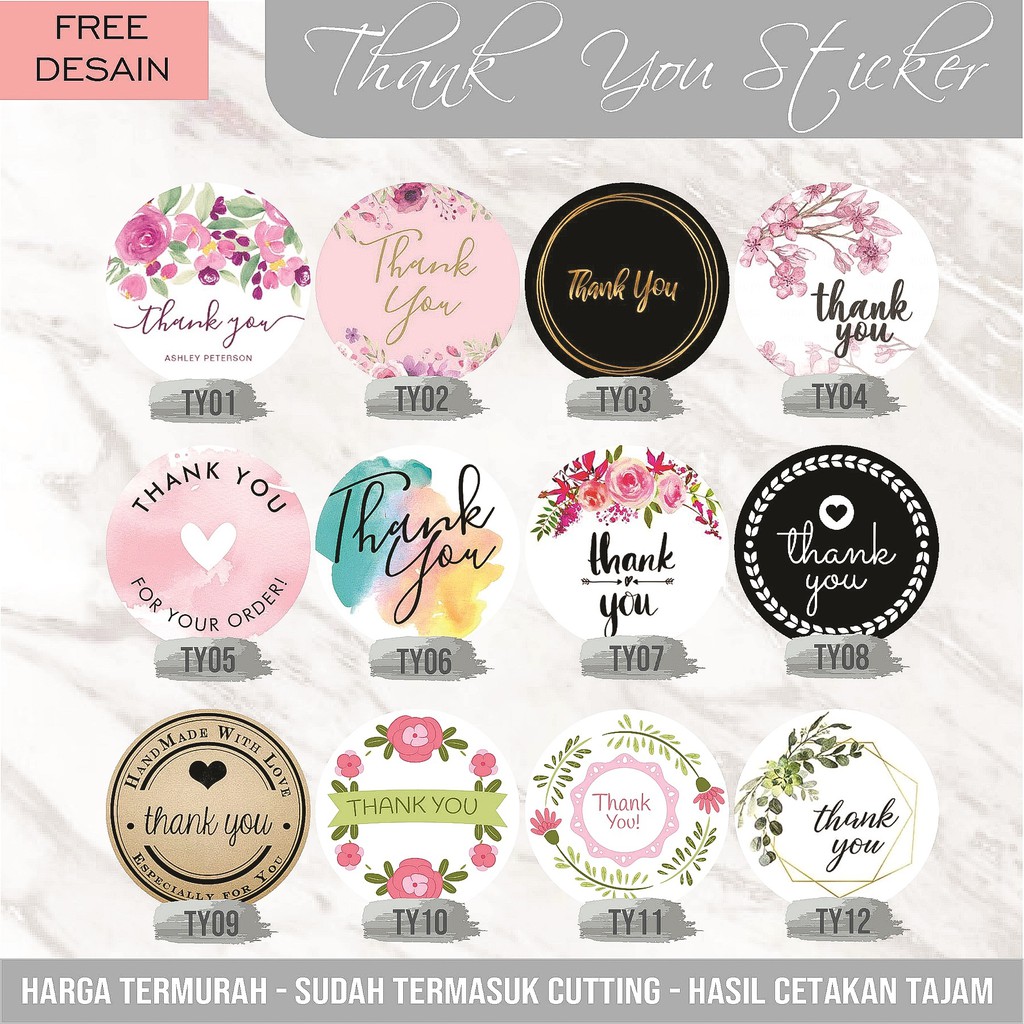 Jual Thank You Sticker / Stiker Terima Kasih / Stiker Segel Kemasan ...