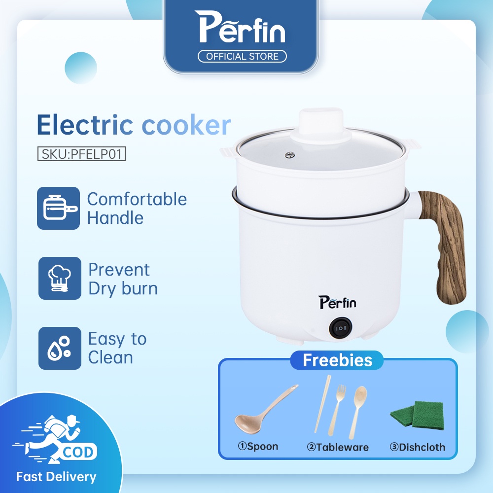 Jual Perfin PFELP01 Panci Listrik Serbaguna Panci Anti Lengket 1.5L- Portable Fry Pan Free ...