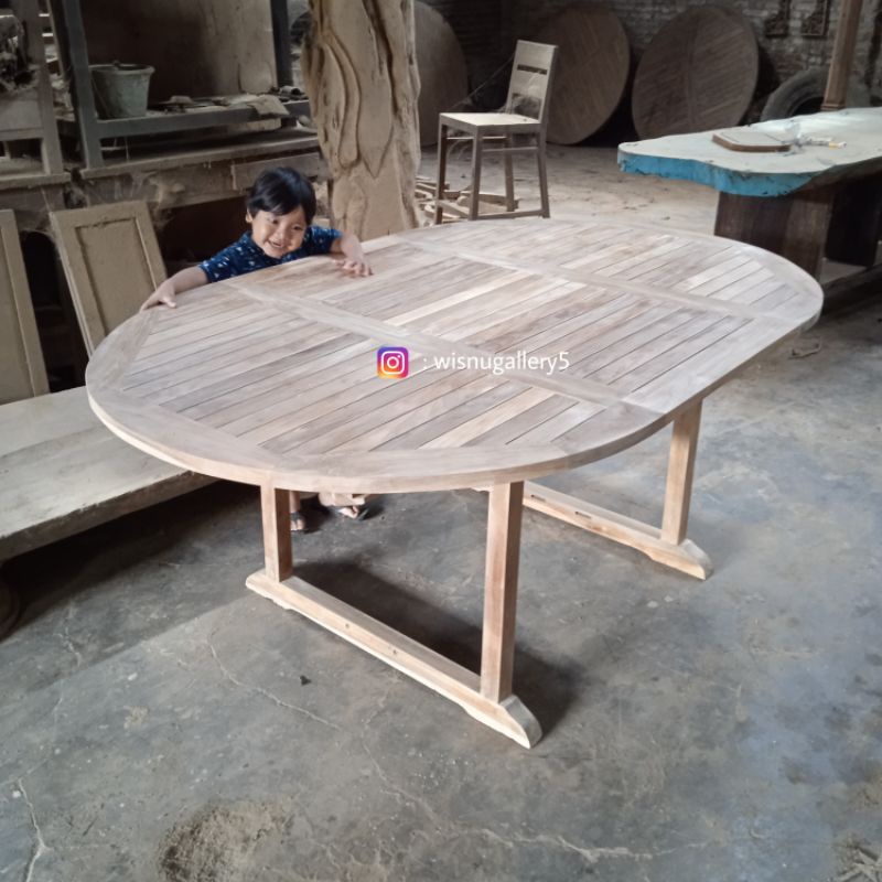 Jual Meja Makan Kayu Jati Minimalis Mentahan | Shopee Indonesia