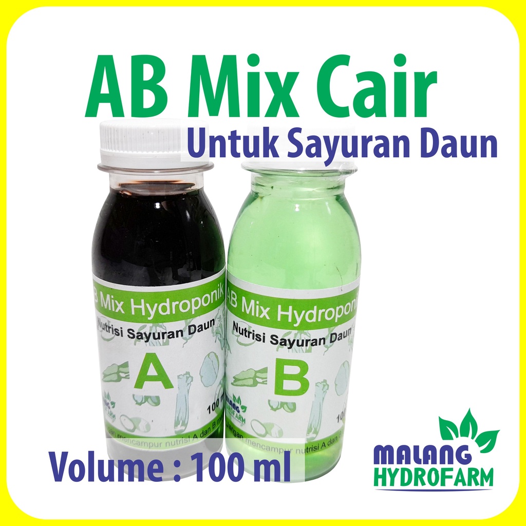 Jual Pupuk AB Mix Daun Cair 100 ml untuk 20 liter air pekatan ...