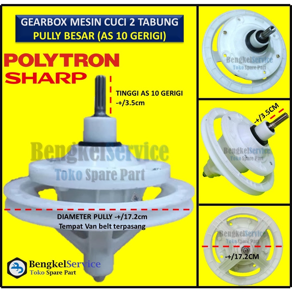 Jual Gear Box Gearbox Mesin Cuci 2 Tabung Polytron Gigi Gerigi 10 ...