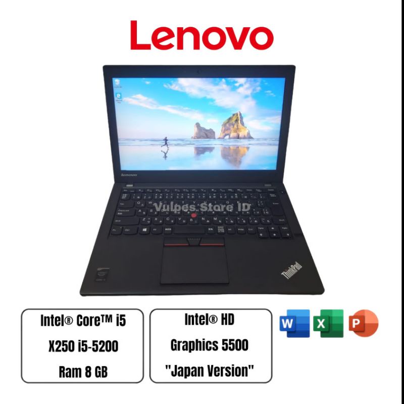 Jual Laptop lenovo thinkpad X250 intel core i5 gen 5th ram 8gb ssd ...
