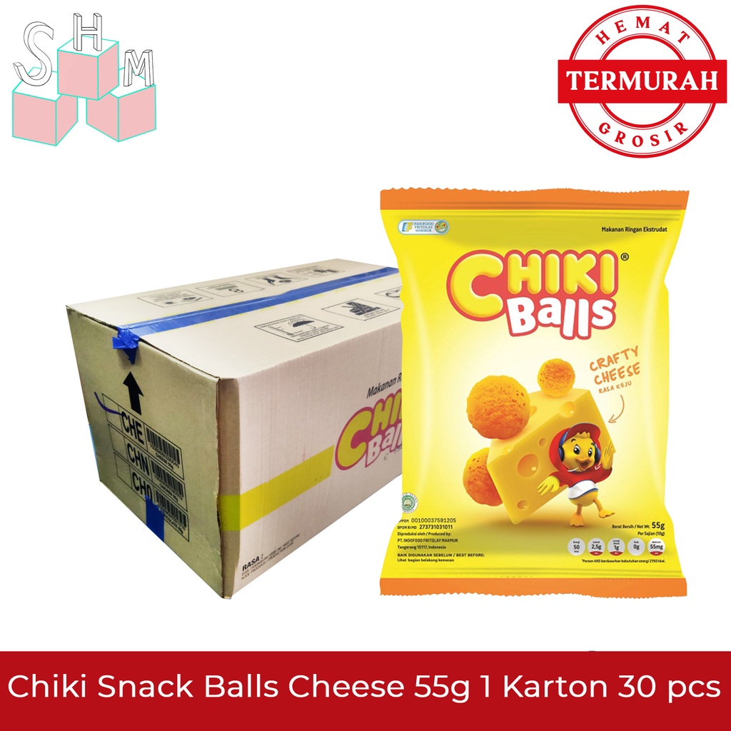 Jual Chiki Snack Balls Cheese 55g 1 Karton 30 pcs | Shopee Indonesia