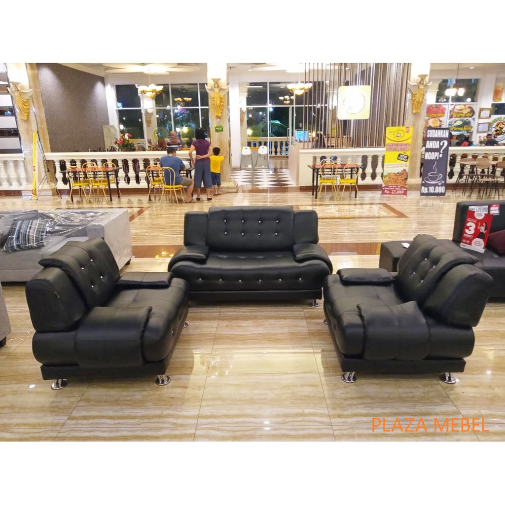 Sofa / Kursi Tamu Procella 211 Maverick Hitam Kulit Oscar Minimalis ...