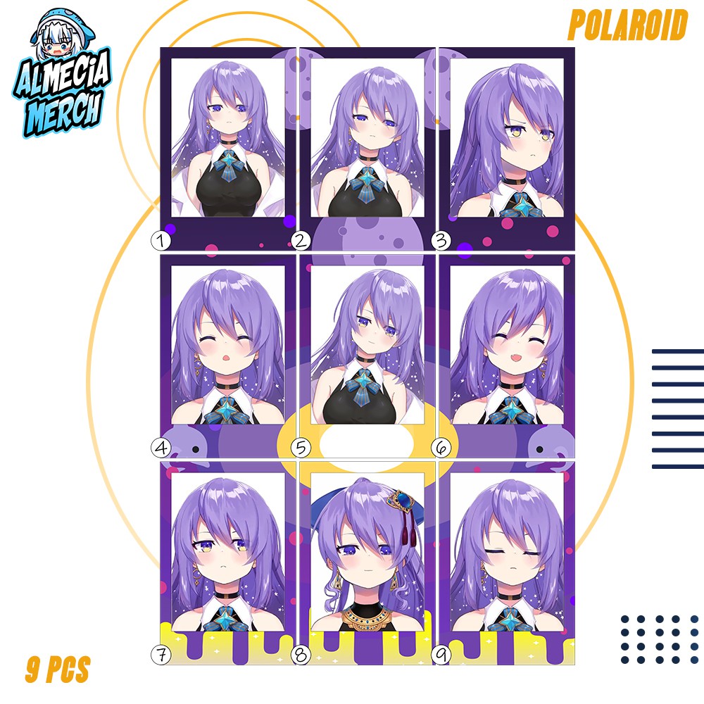 Jual Foto Polaroid Vtuber Hololive Moona Hoshinova / Cetak Foto Frame ...