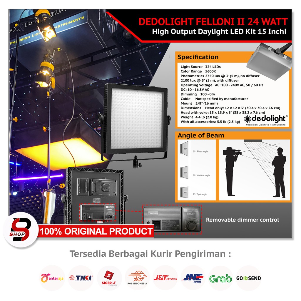 Jual Lampu LED Dedolight Felloni Tecpro 30 Degree Standard Daylight ...