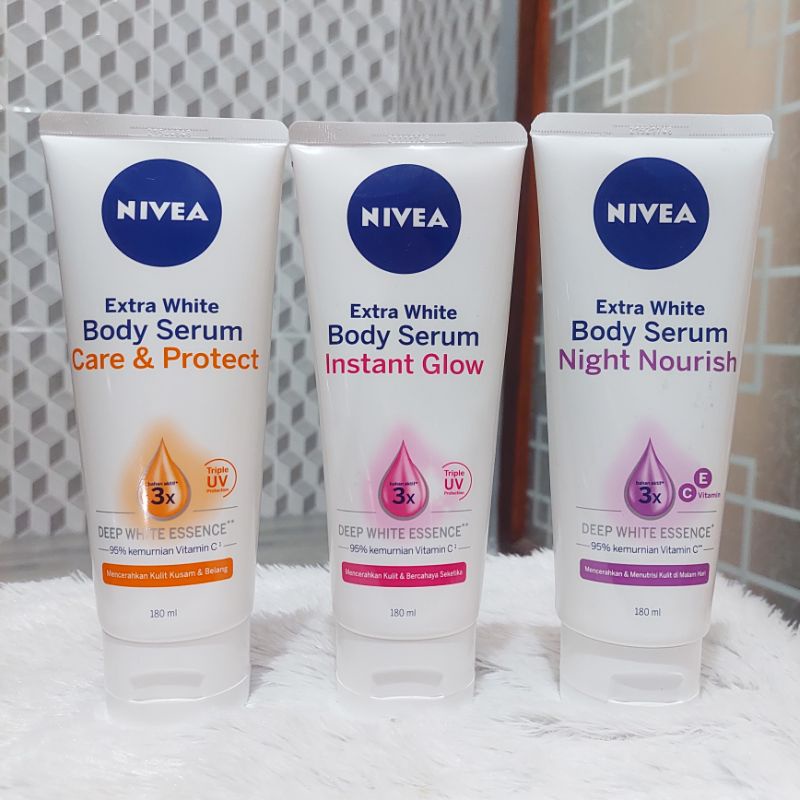 Jual Nivea Extra White Instant Glow Body Serum 180 ml/ Care And Protect ...