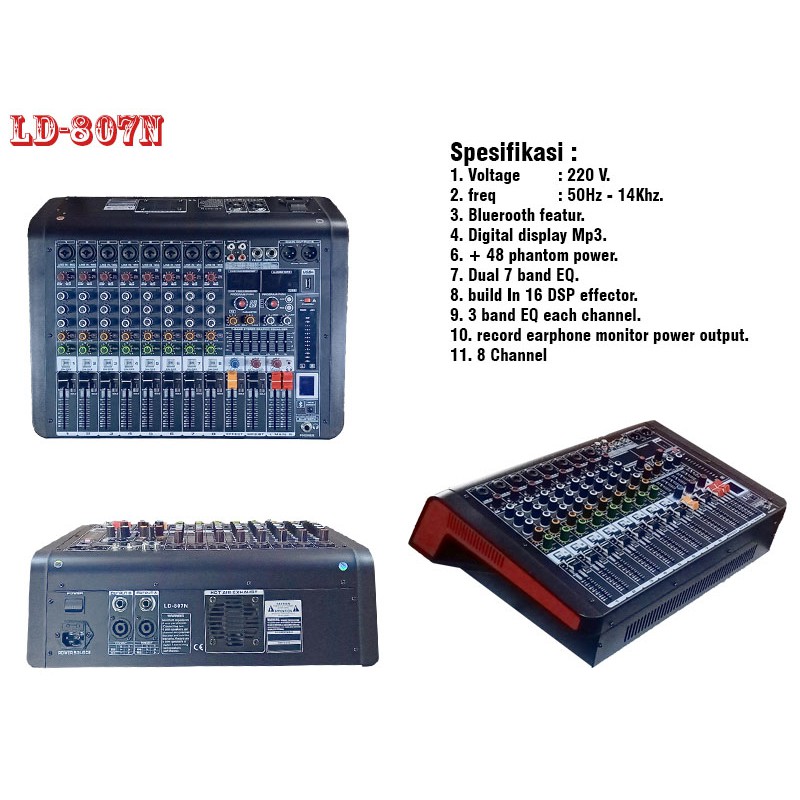 Jual LAD - Power Mixer Amplifier LD-807 N 8 channel | Shopee Indonesia