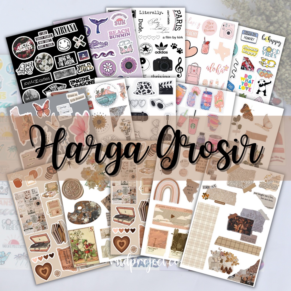 Jual Sticker Aesthetic Tumblr Custom Paket Jualan Mini Stiker Aesthetic ...