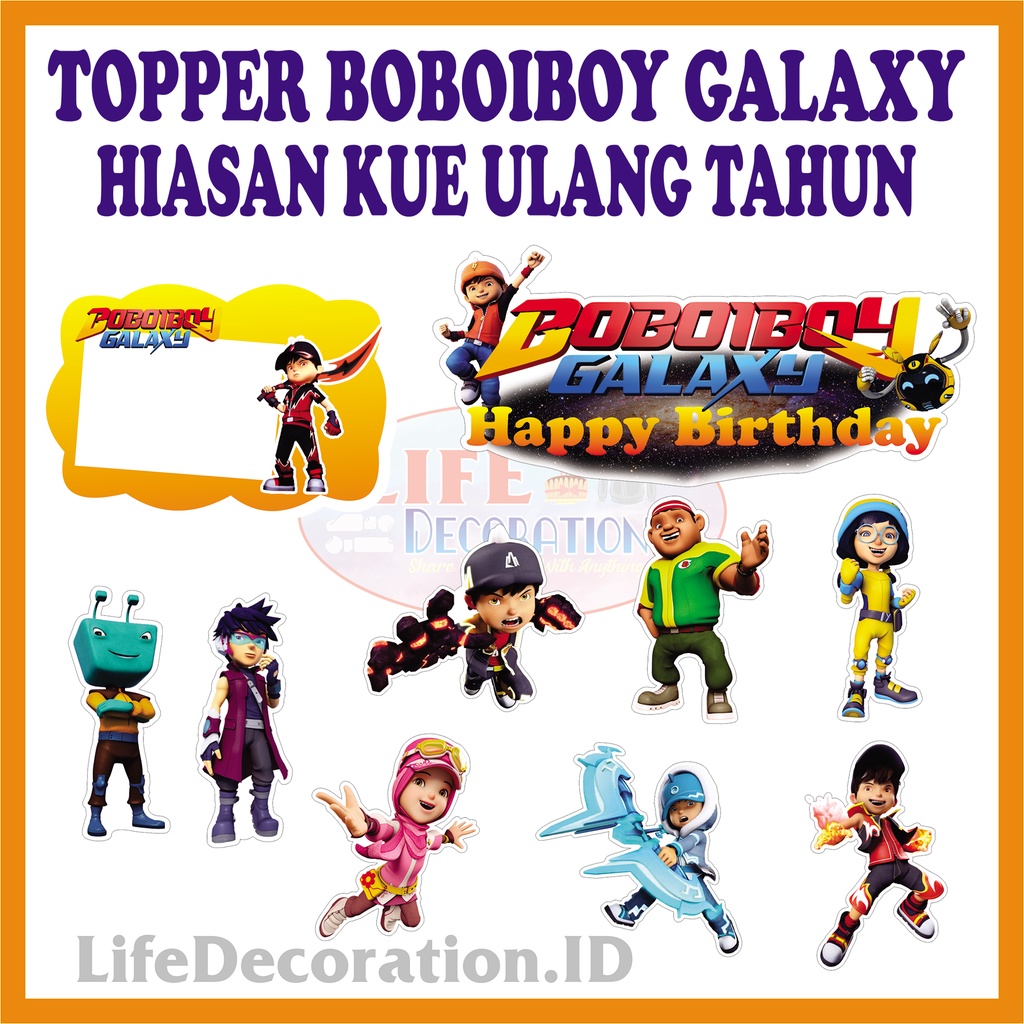 Jual TOPPER Cake / Hiasan Kue Boboiboy Galaxy / Topper Boboiboy (Gratis ...