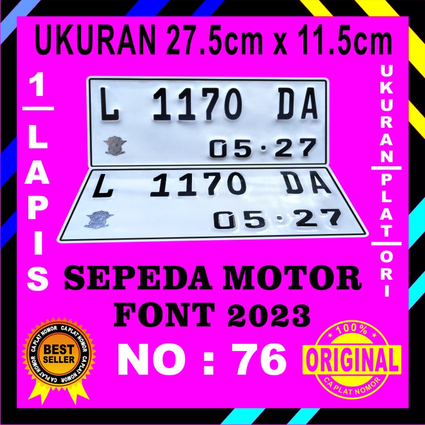 Jual PLAT NOMOR PUTIH FONT 2022 / SEPEDA MOTOR / 2 LAPIS / BAUT TANAM ...