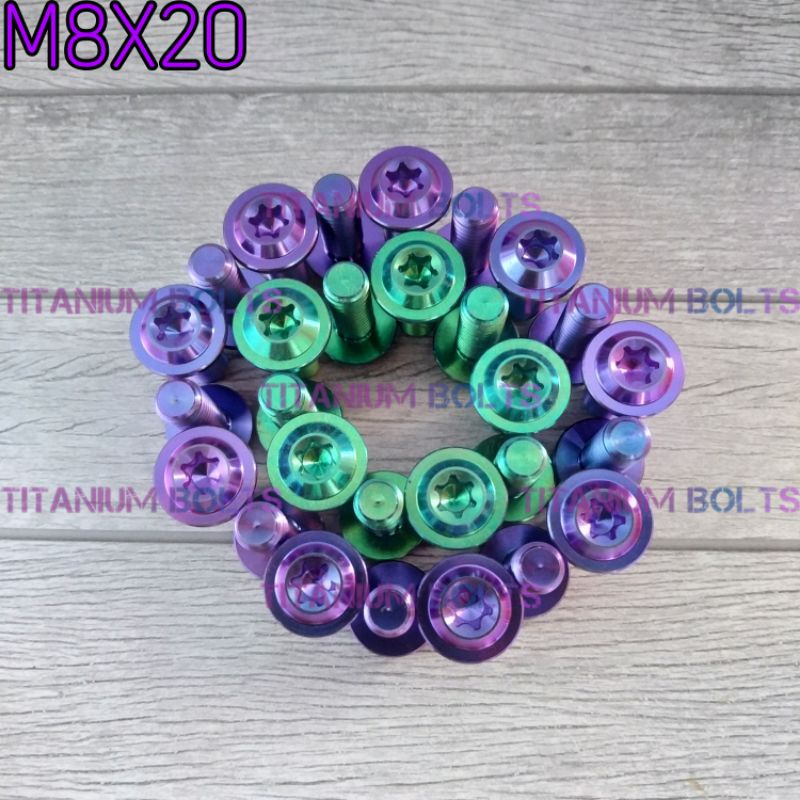 Jual Baut Titanium Bolts GR5 Baut Disc Piringan Cakram Titanium M8X20 ...