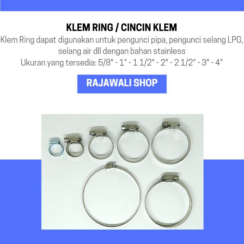 Jual KLEM RING / KLEM SELANG / KLEM PIPA / CLAMP RING STAINLESS (5/8 ...