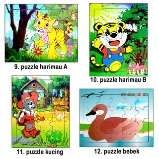 Jual Puzzle Kayu Jigsaw Gambar Binatang - Puzle Mainan Edukasi Kayu ...