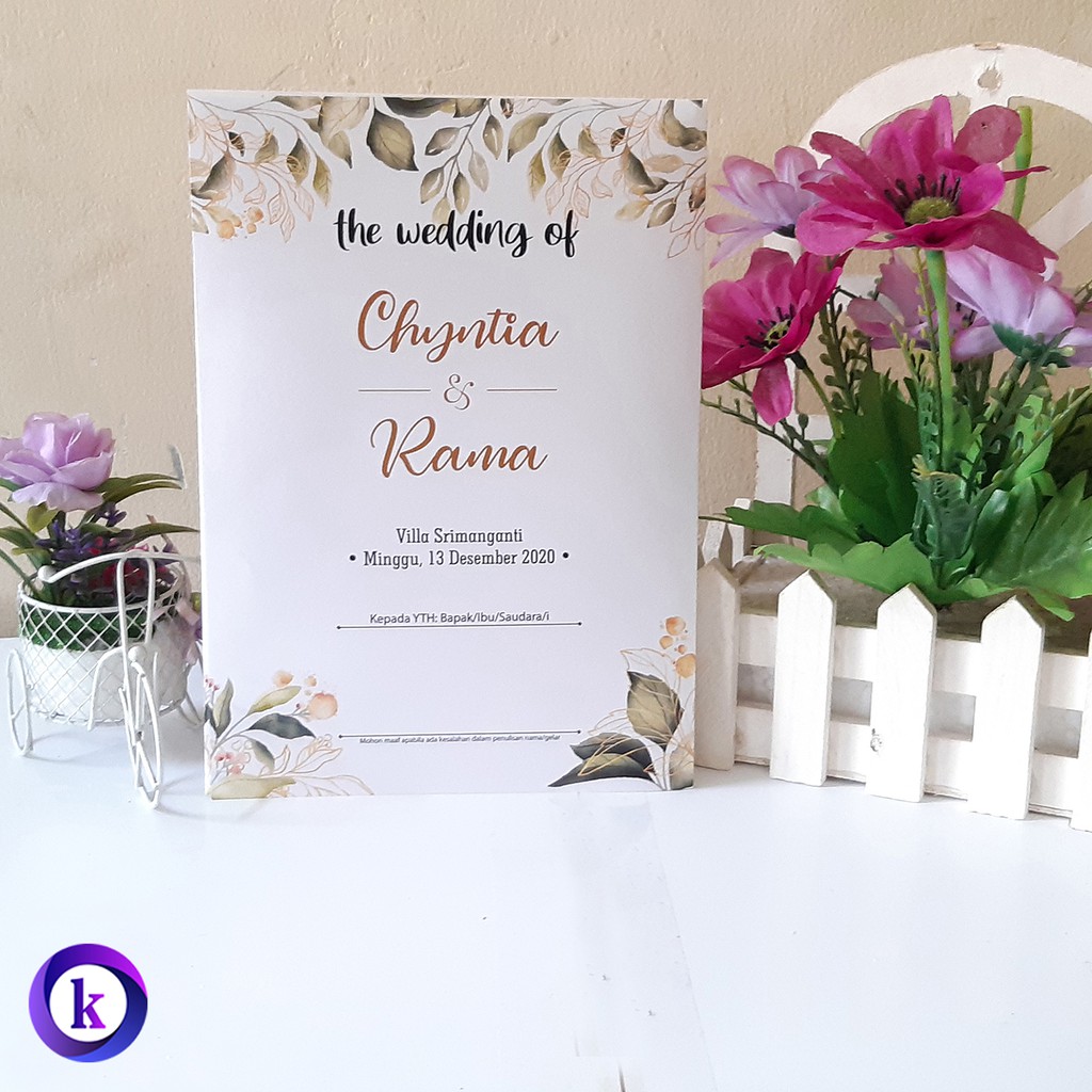 Jual Undangan Pernikahan Amplop Single Hard Cover A5 Kekinian KRY 050 ...