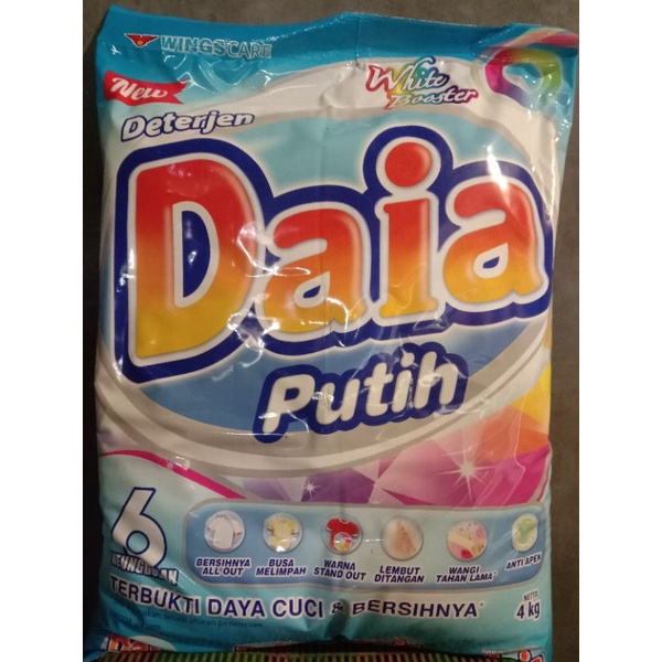 Jual DAIA Deterjen Bubuk Putih Bag 4 KG | Shopee Indonesia