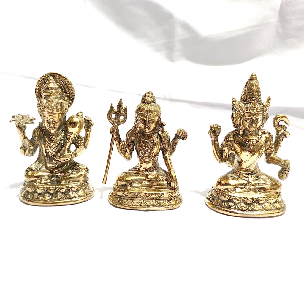 Jual patung Tri murti 13cm| dewa brahma |dewa wisnu | dewa siwa gold ...