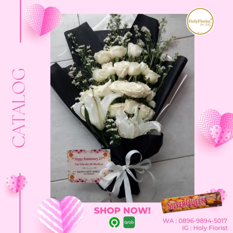 Jual Buket Mawar Lely | Buket Wisuda | Buket Ulang Tahun | Shopee Indonesia