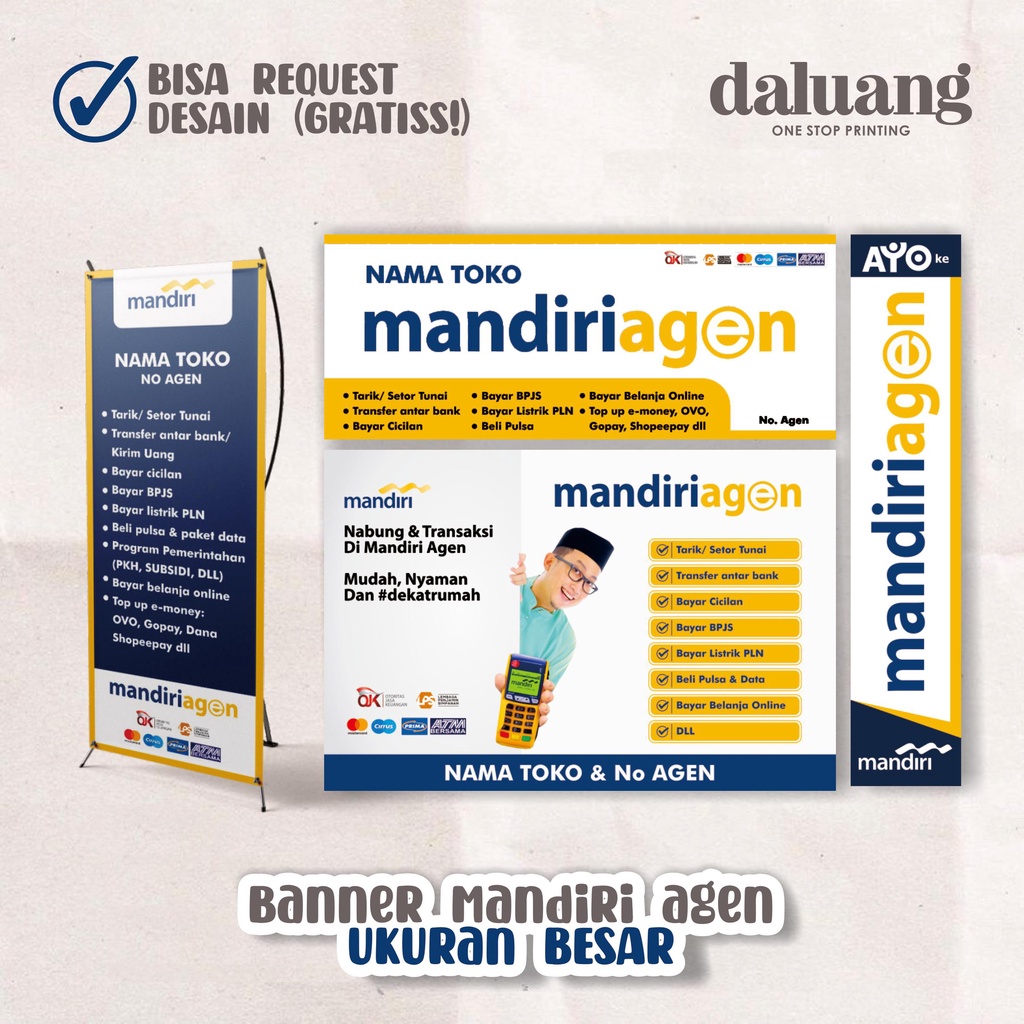 Jual Spanduk Mandiri Agen Custom (Banner Part 2 Ukuran Besar) Bisa COD ...